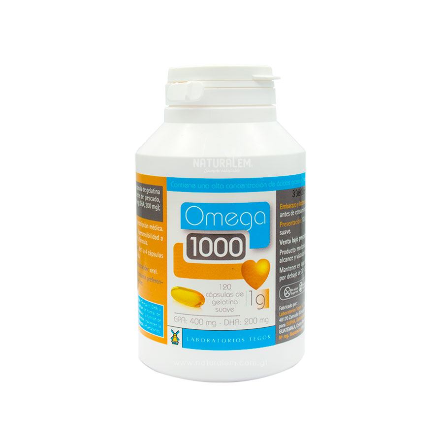 🌿 Omega 3 1000 – Tegor (120 cápsulas) Ácidos grasos esenciales para ...